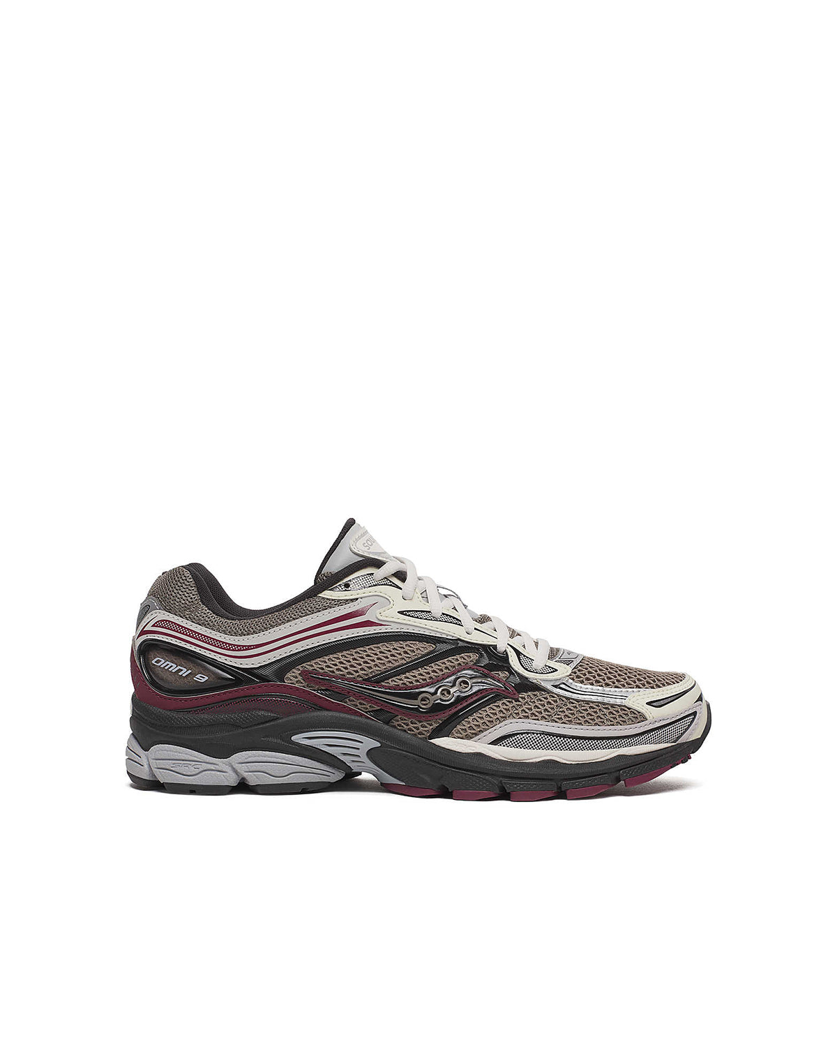 Saucony Progrid Omni 9 Tan / Maroon Sneaker | Behind The Pines