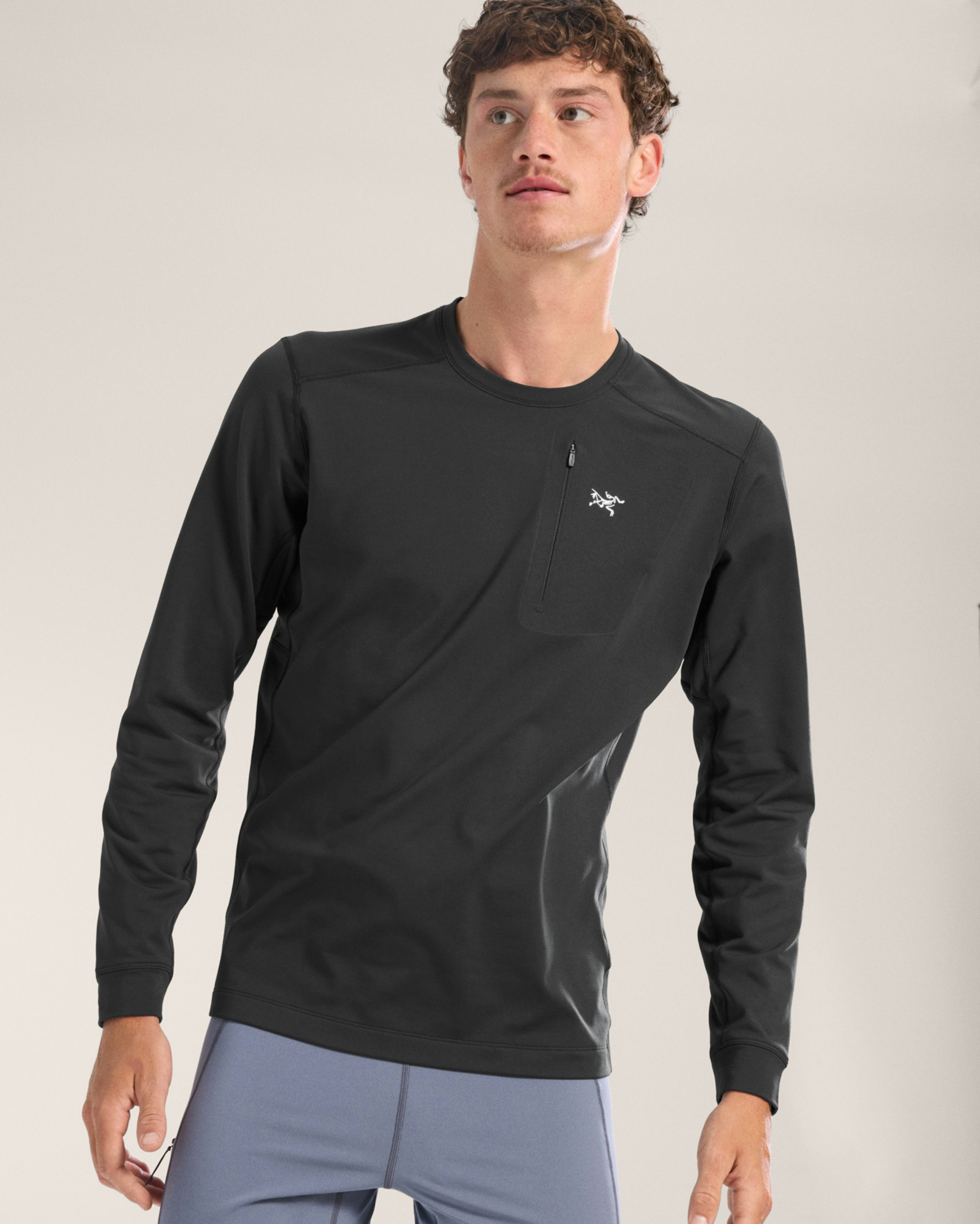 Arc'teryx Rho LT Crew Neck Men's Black | Behind The Pines